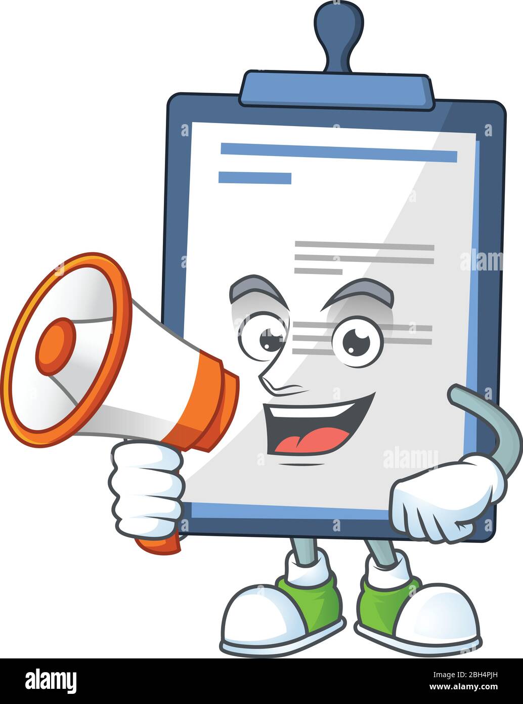 A picture of medical note cartoon design style speaking on a megaphone ...