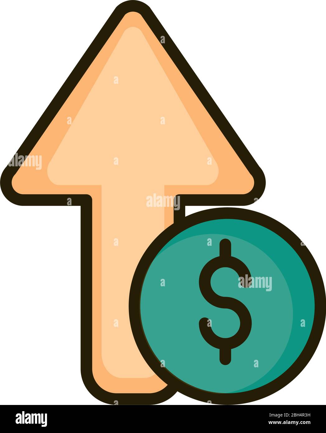 growing arrow money financial business stock market vector illustration ...