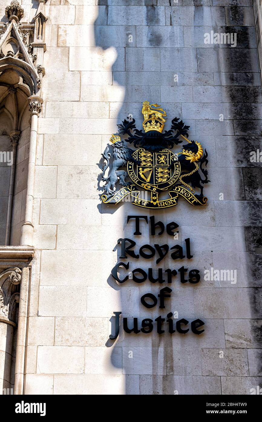 London, UK - June 26, 2018: Royal Courts of Justice exterior ...