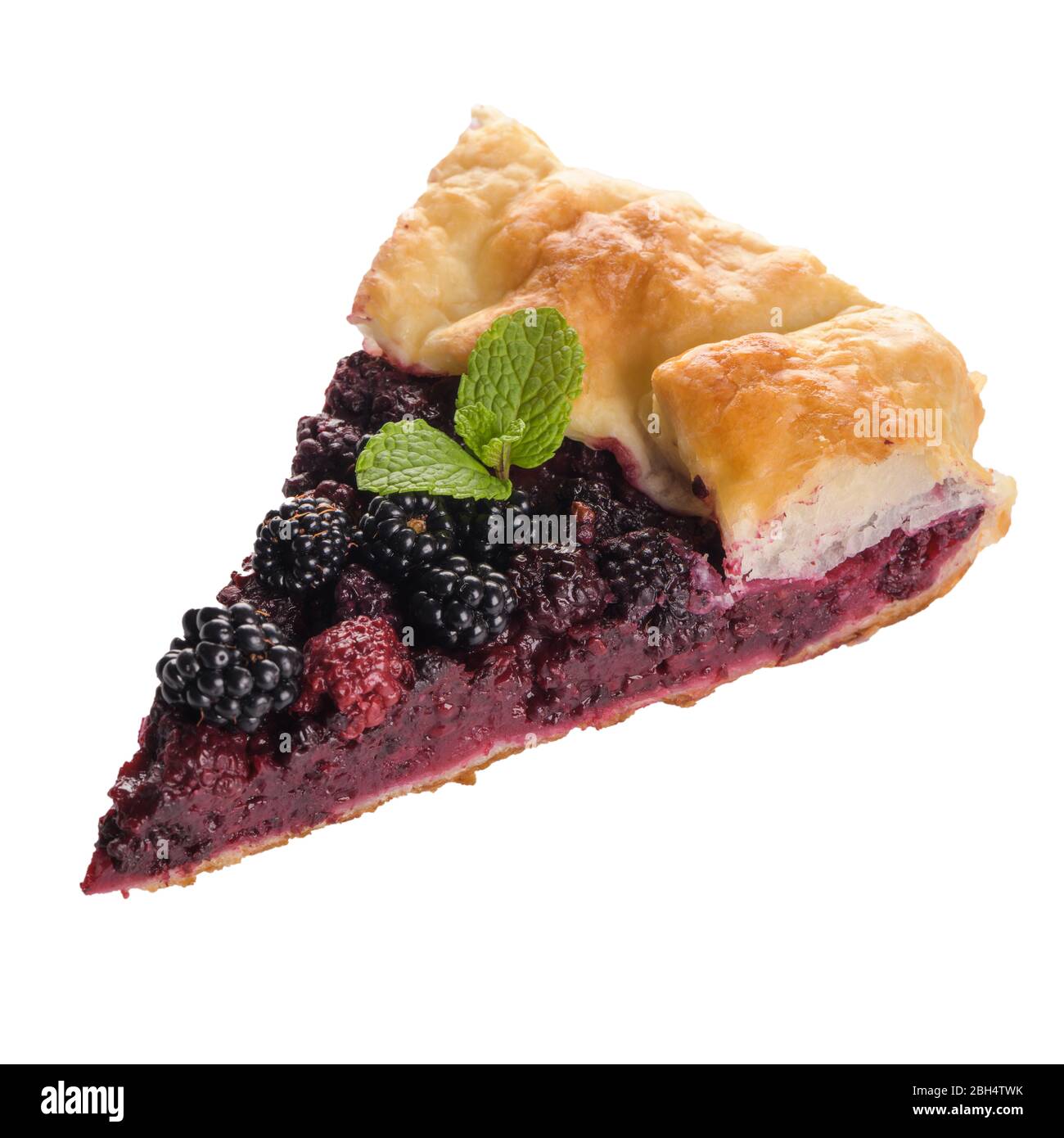 Homemade pie slice isolated on white background Stock Photo - Alamy