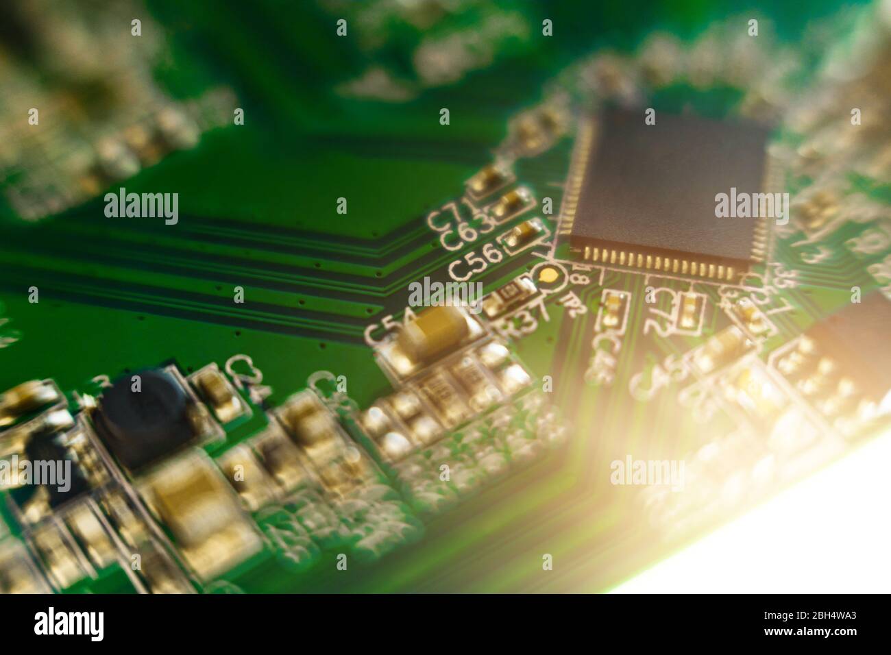 Green circuit board Stock Photo - Alamy