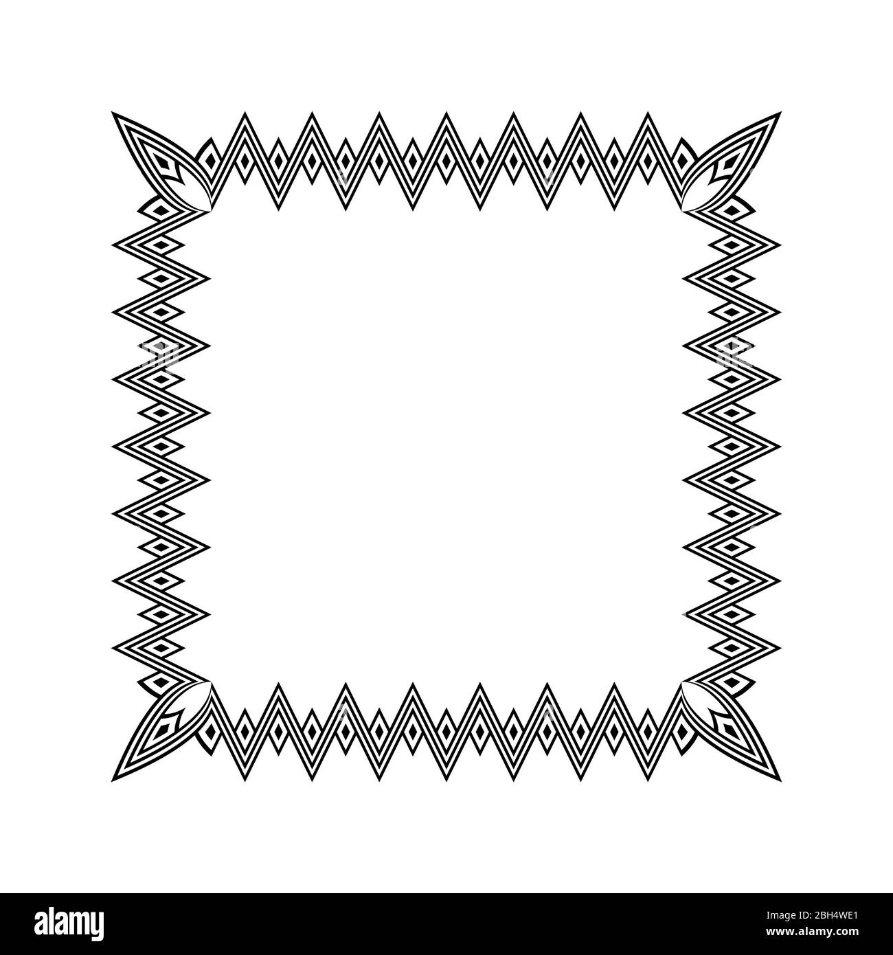 American ethnic indigenous square border frame set Stock Vector Image ...