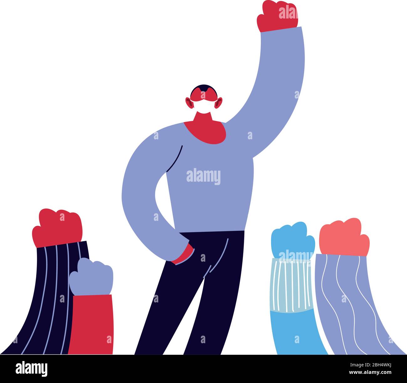 young man positive using face mask vector illustration design Stock ...