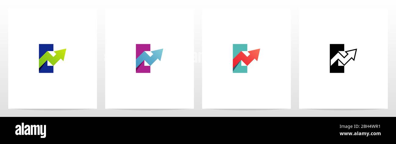 Arrow Chart On Letter Logo Design E Stock Vector Image & Art - Alamy