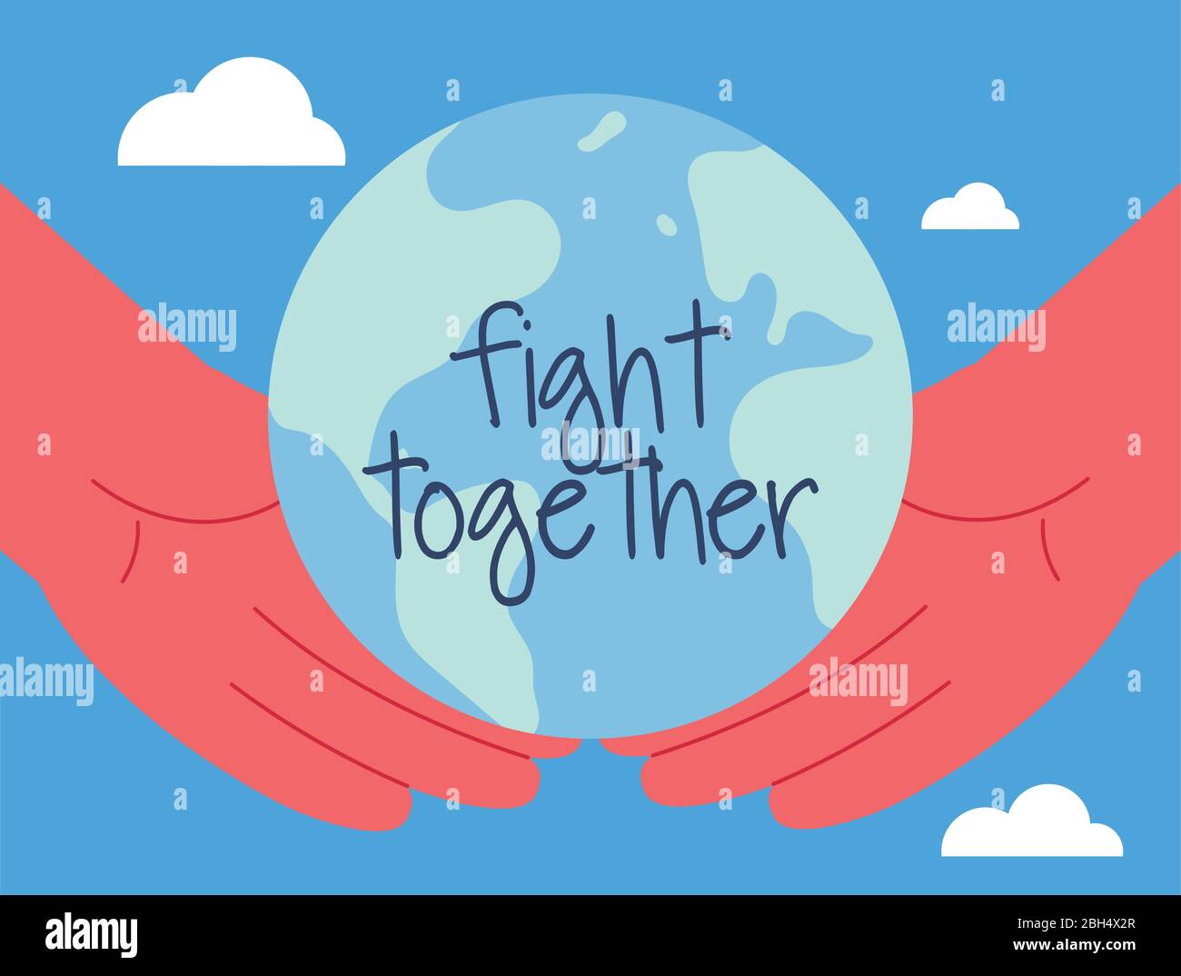 hands and planet earth in fight sign vector illustration design Stock ...