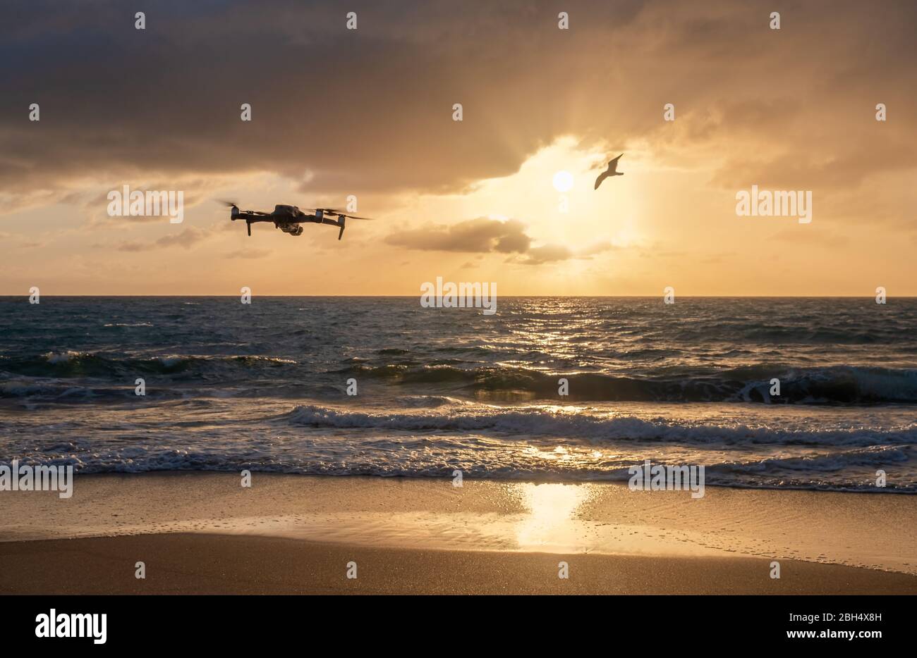 Drone flying over beach High Resolution Stock Photography and Images ...