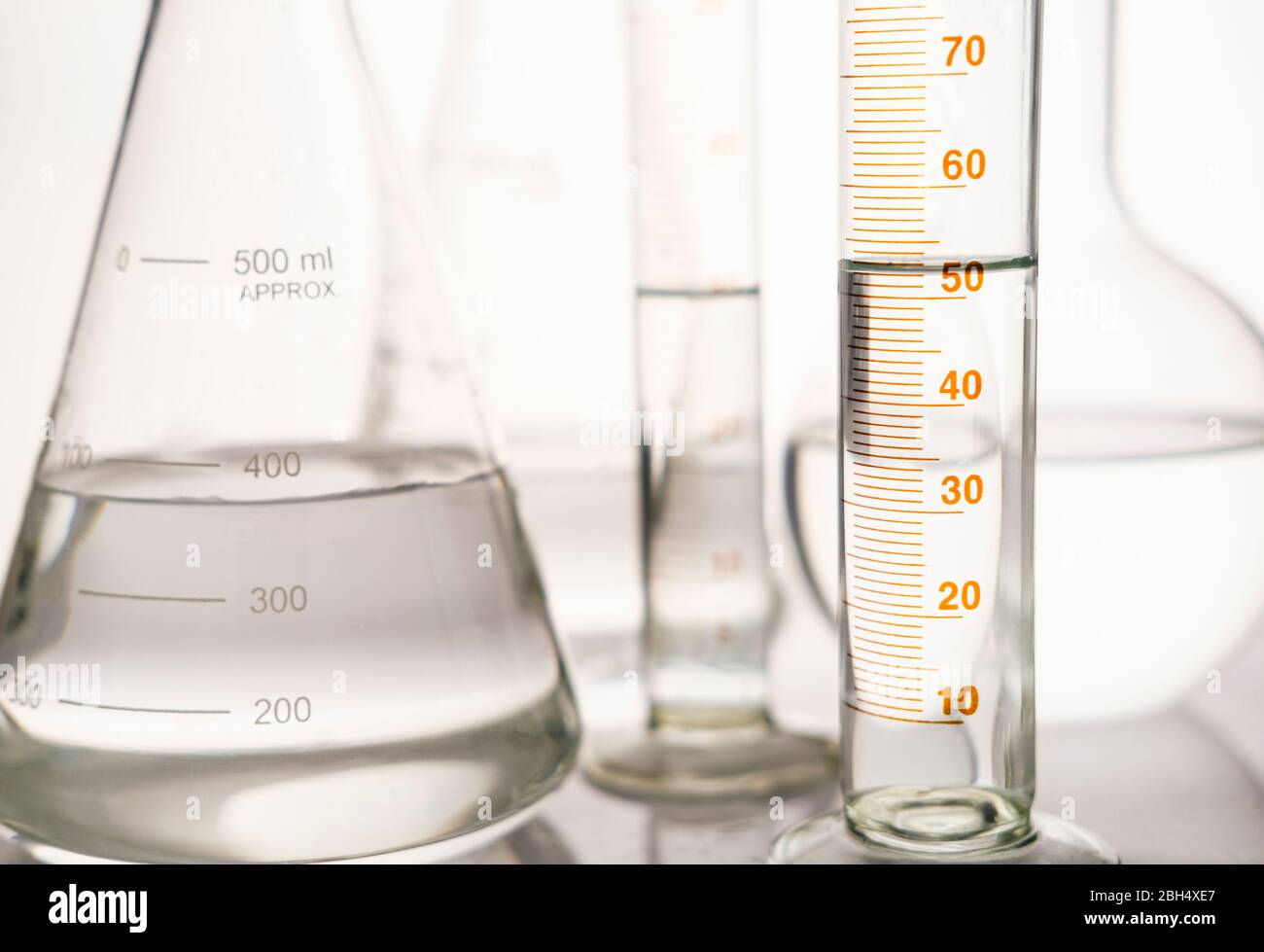 Water in beakers Stock Photo - Alamy