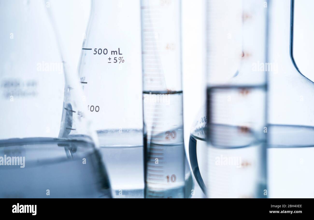 Water in beakers Stock Photo - Alamy