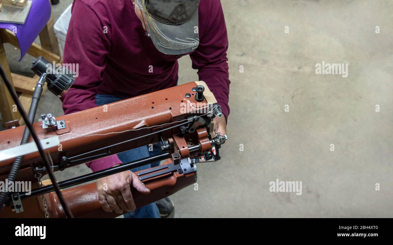 Production work goes faster with the use of a heavy duty leather sewing ...