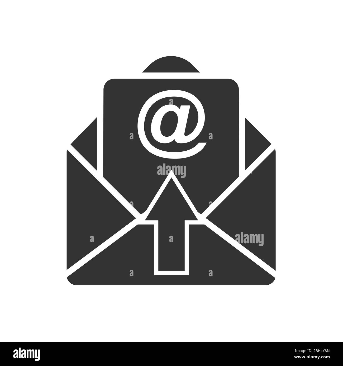 Simple vector mail icon, to open the letter. Stock design isolated on a ...