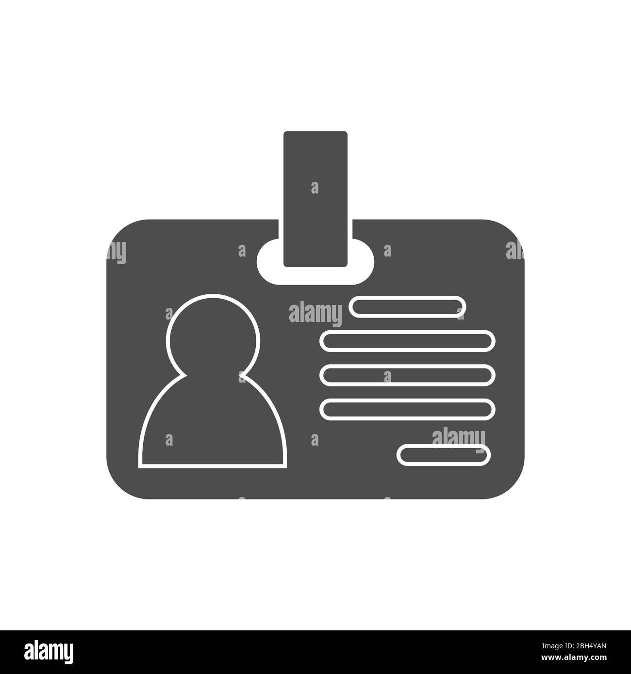 simple vector icon of a badge or ID card. Simple stock design isolated ...