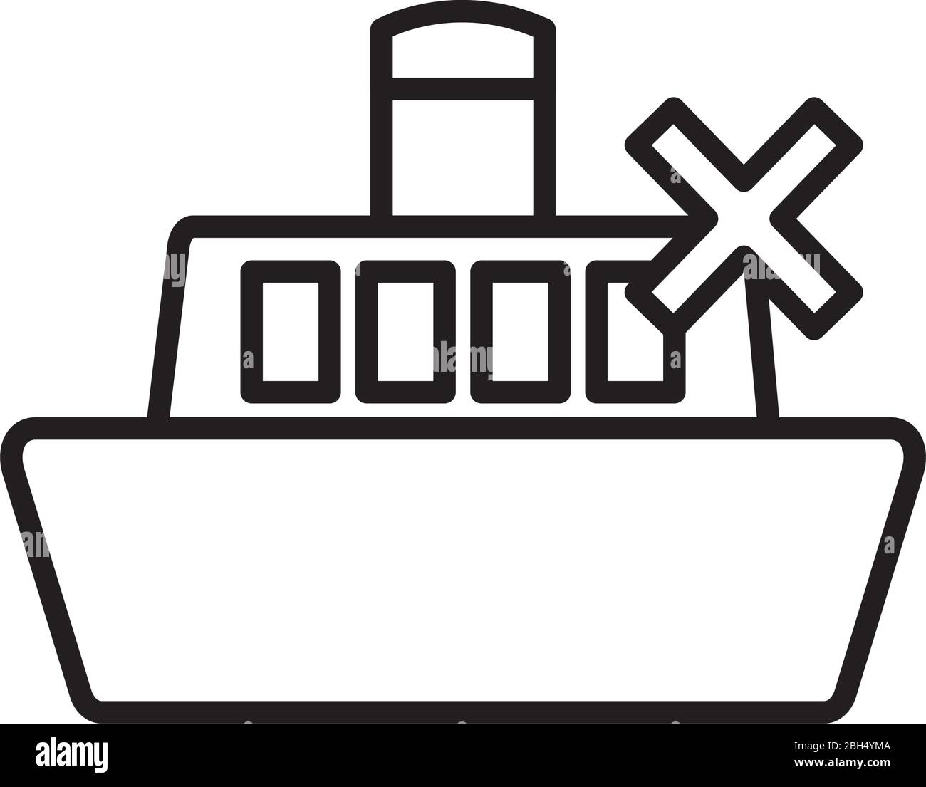 banned cruises symbol, wrong and cruise icon over white background ...