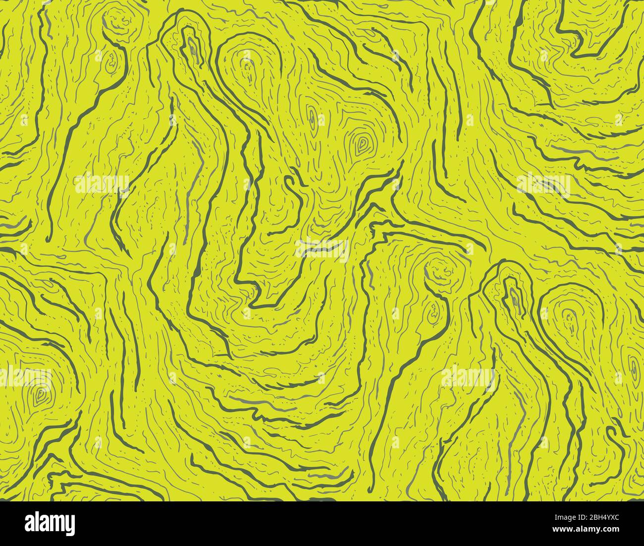 Seamless pattern featuring flowing lines. Tree growth rings, convoluted ...