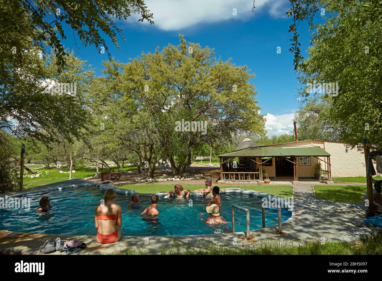 Swimming pool, Thakadu Bush Camp, Ghanzi, Botswana, Africa Stock Photo ...