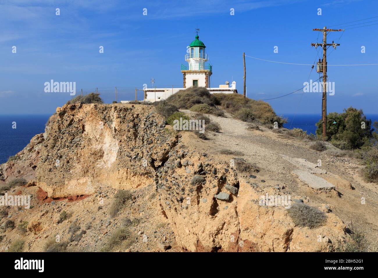 Akrotiri Lighthouse, Santorini Island, Greece, Europe Stock Photo - Alamy