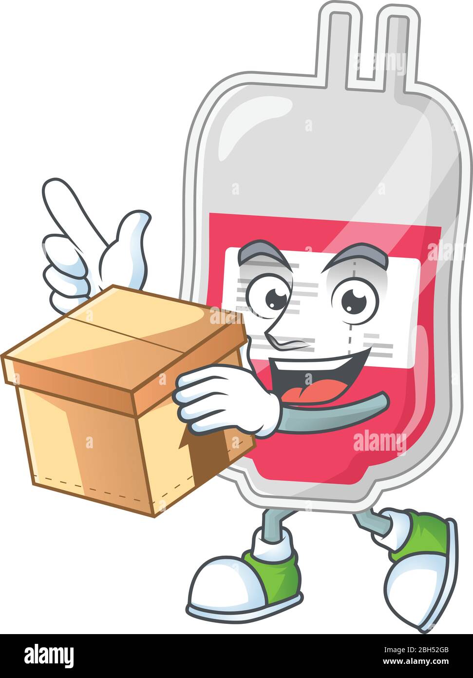 Bag of blood cartoon design style having gift box Stock Vector Image ...