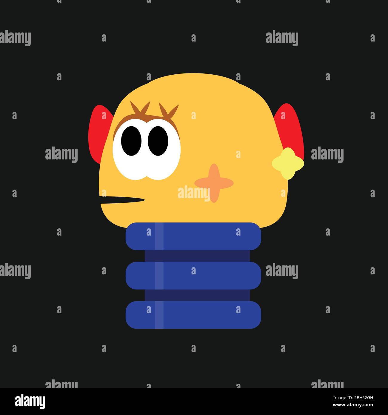 Jumping Monster with a spring - vector illustration Stock Vector Image ...