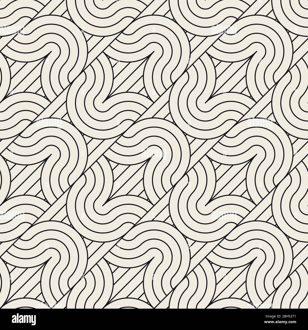 Vector seamless interlacing lines pattern. Modern stylish abstract background. Repeating ...