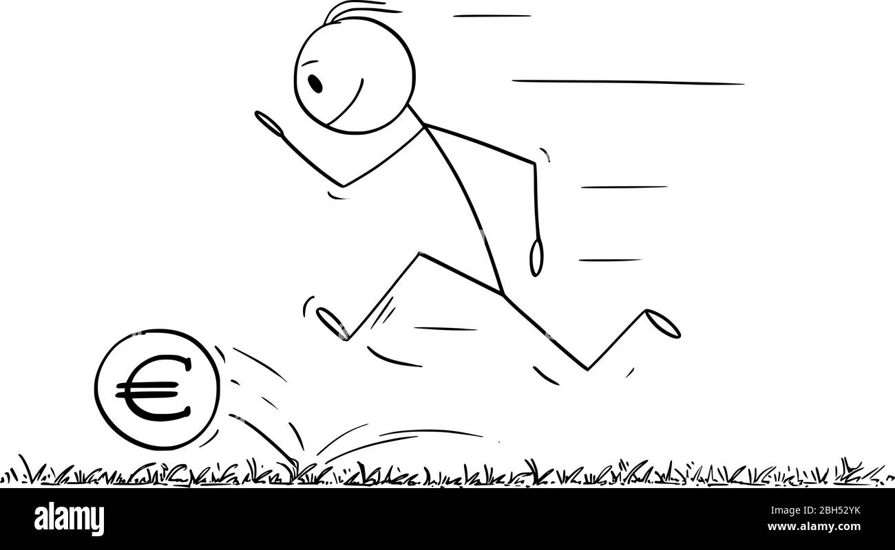 Vector cartoon stick figure drawing conceptual illustration of man or ...