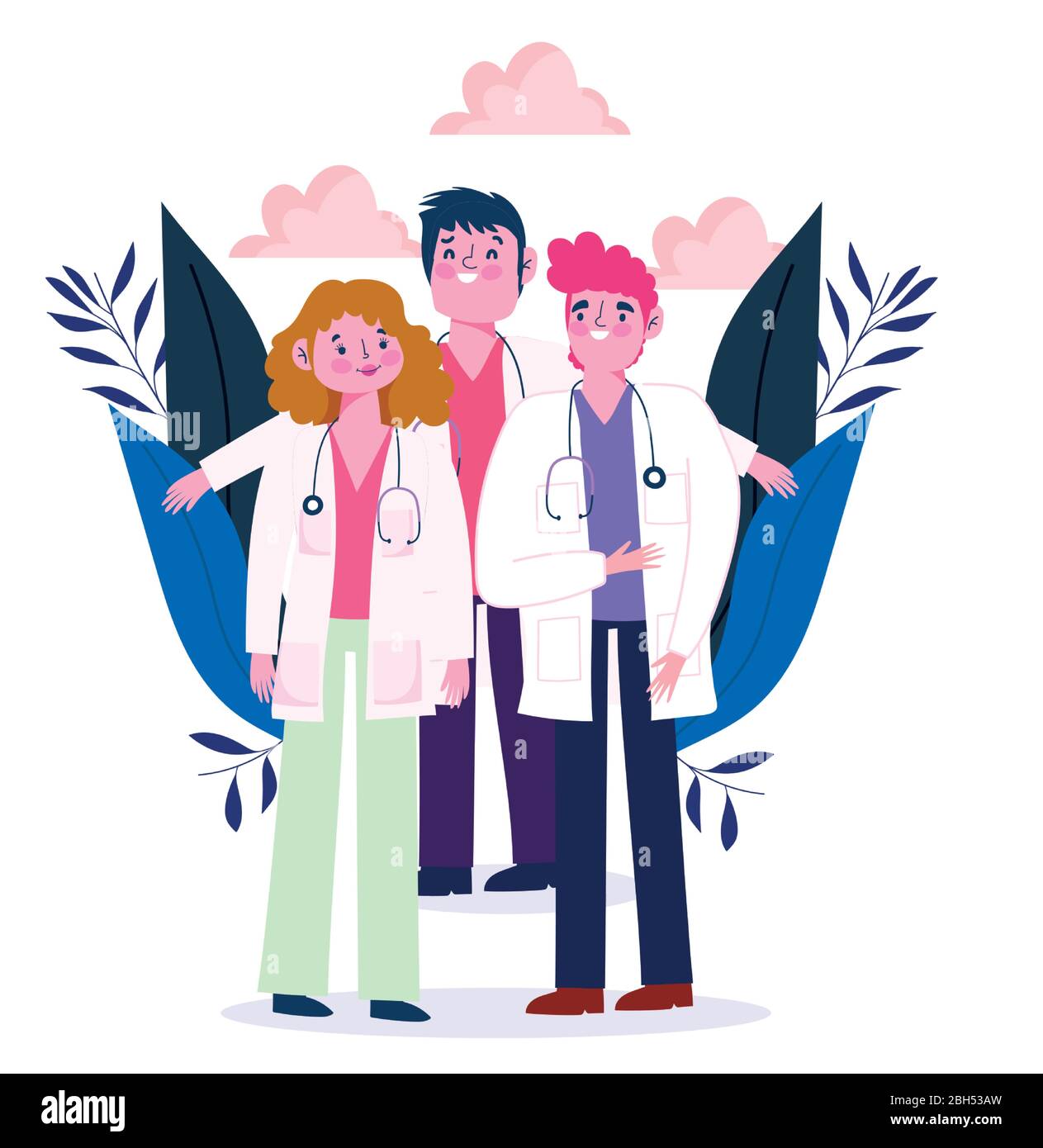medical people group doctor occupation profession characters with coat ...