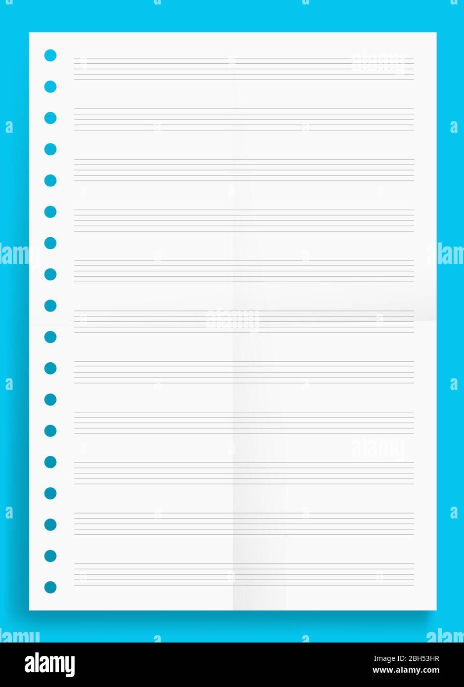 crumpled Standart blank music series A4 format paper size vector ...