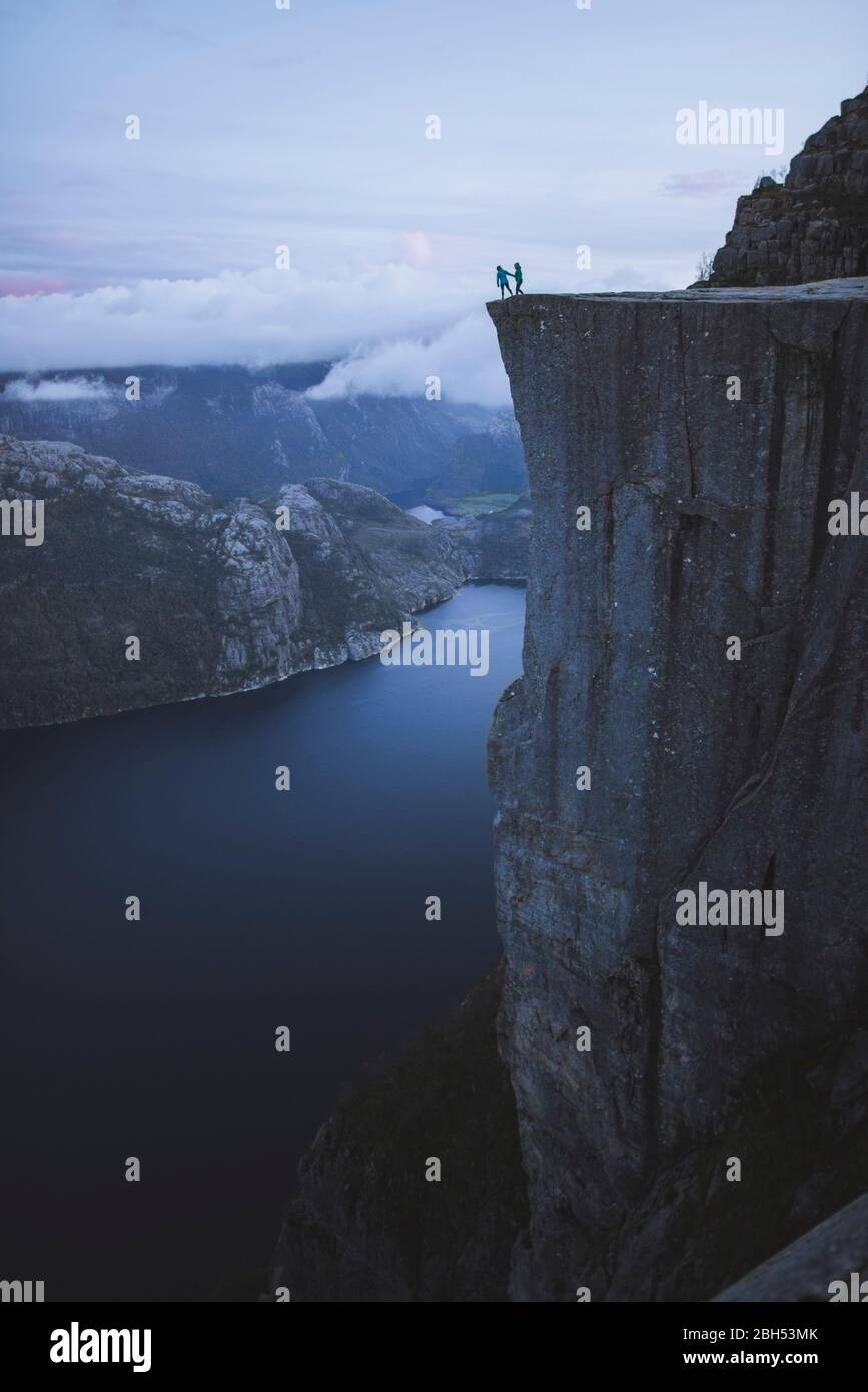 Fjord norway standing cliff hi-res stock photography and images - Alamy