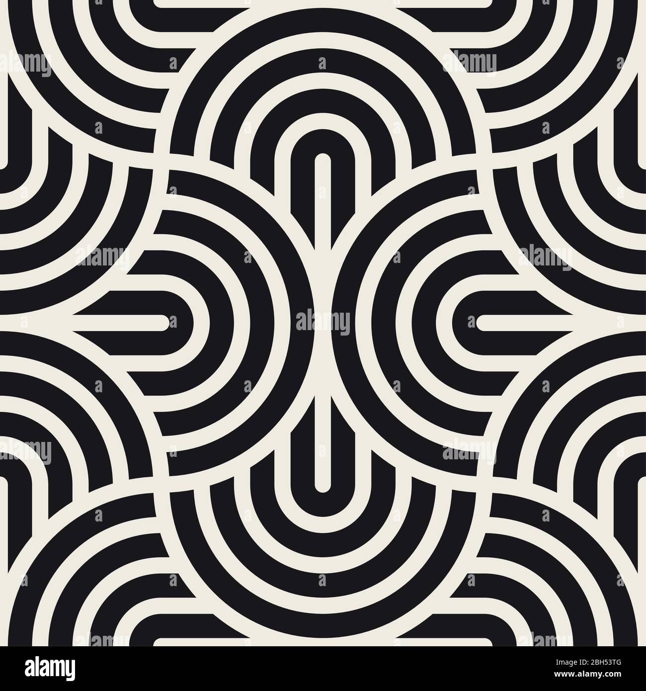 Vector seamless pattern. Concentric bold circles. Geometric striped ...