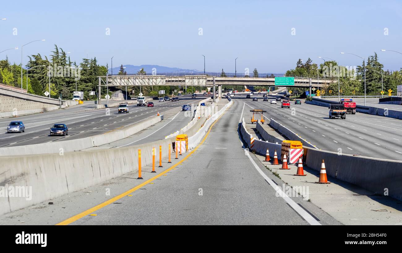 Apr 22, 2020 Mountain / View / CA / USA - Morning view of Highway 101 ...