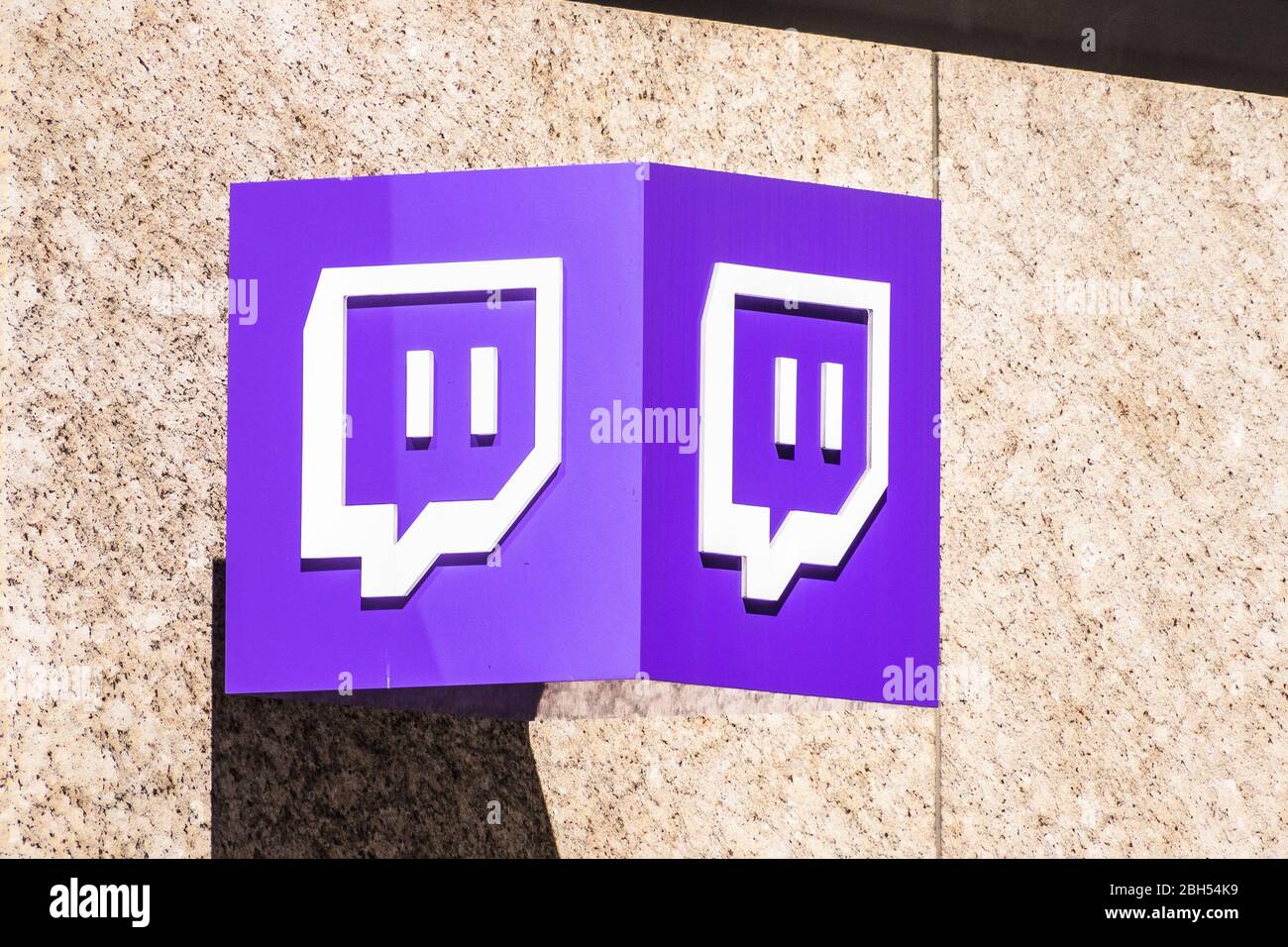 August 21, 2019 San Francisco / CA / USA - Twitch symbol at their ...