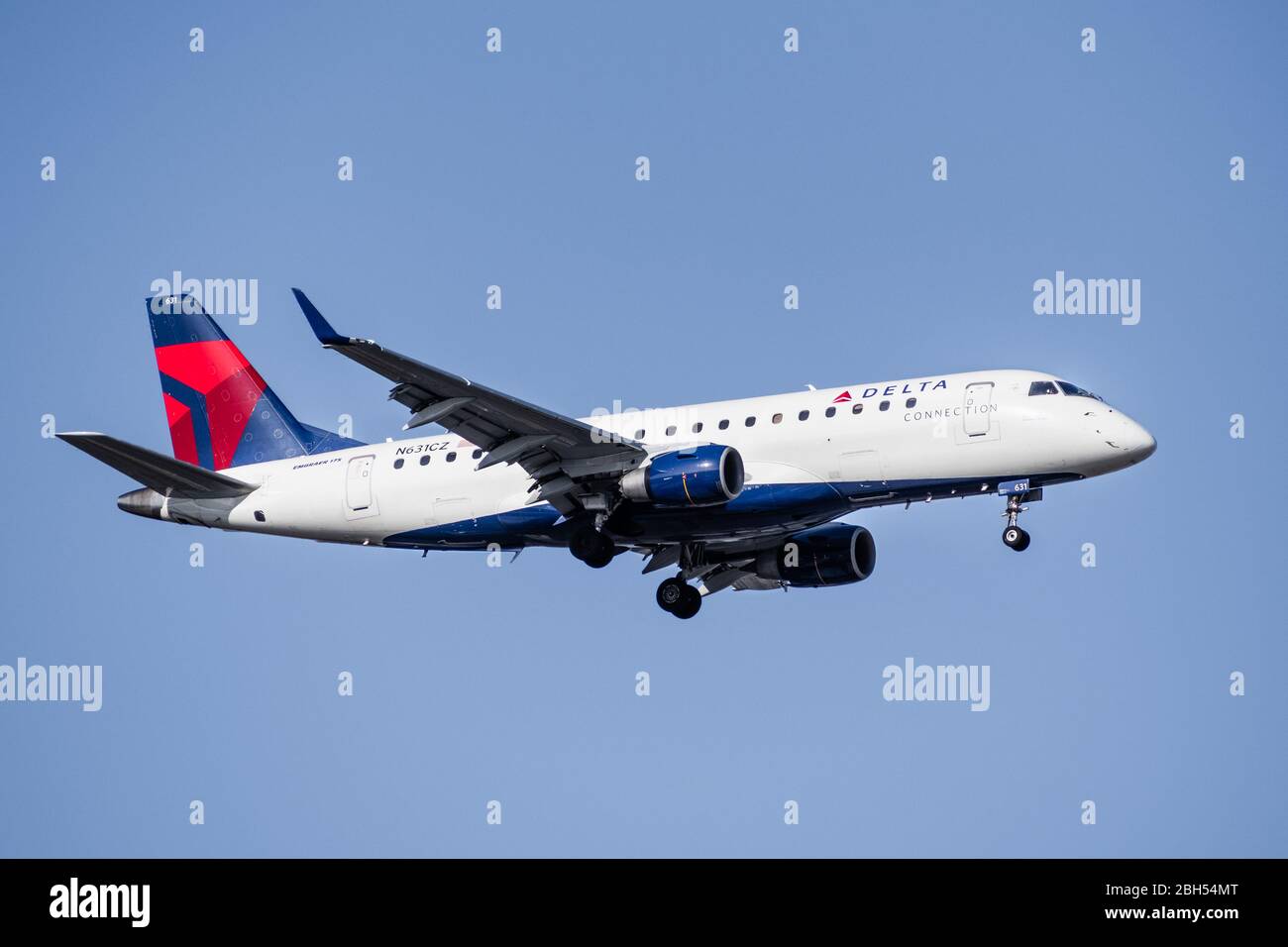 Mar 13, 2020 San Jose / CA / USA - Delta Connections aircraft preparing ...