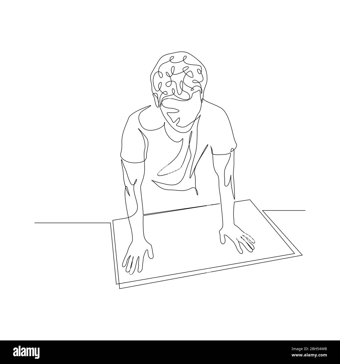 Lean over table Stock Vector Images - Alamy