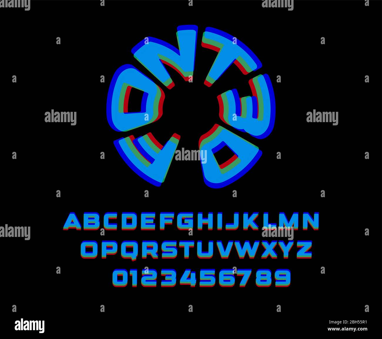 Stereoscopic font and numbers hi-res stock photography and images - Alamy