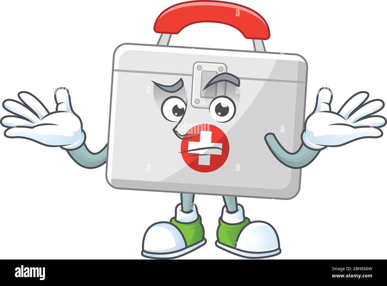 An image of first aid kit in grinning mascot cartoon style Stock Vector ...