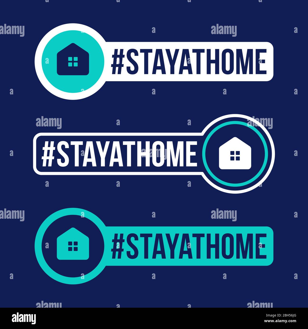Stay at home Prevention of COVID-19 icon sticker vector illustration ...