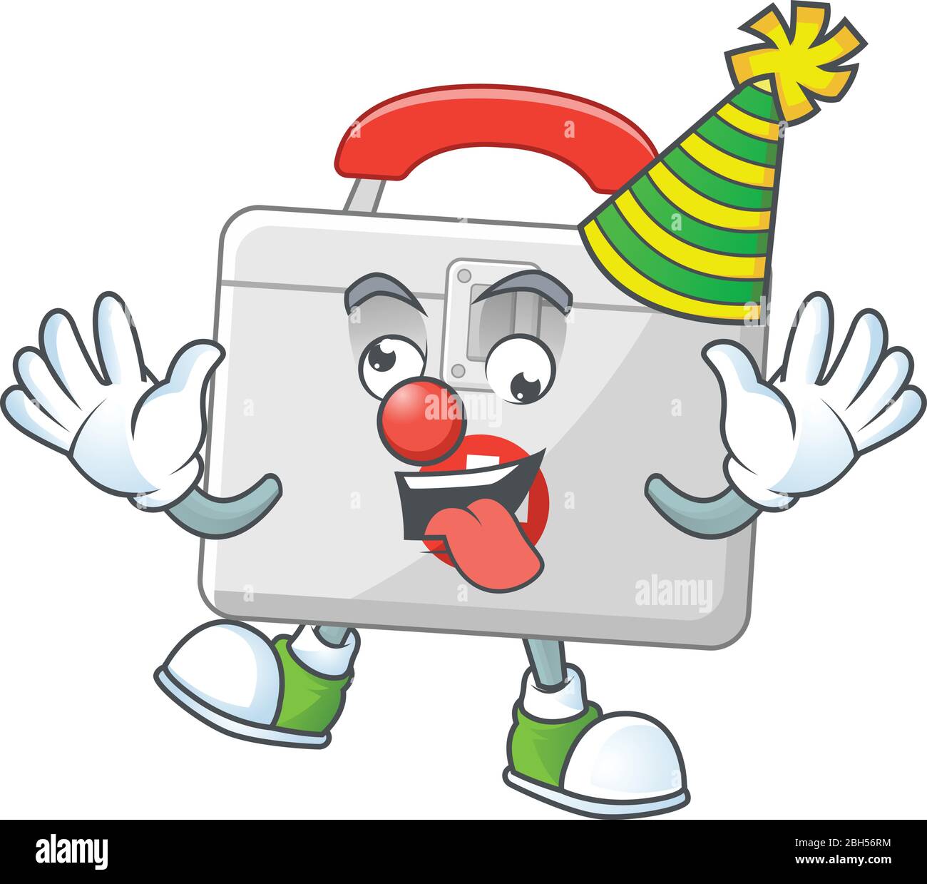 Amusing Clown first aid kit cartoon character mascot style Stock Vector ...