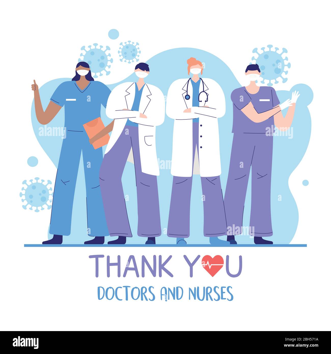 thank you doctors and nurses, male and female physicians and nurses ...