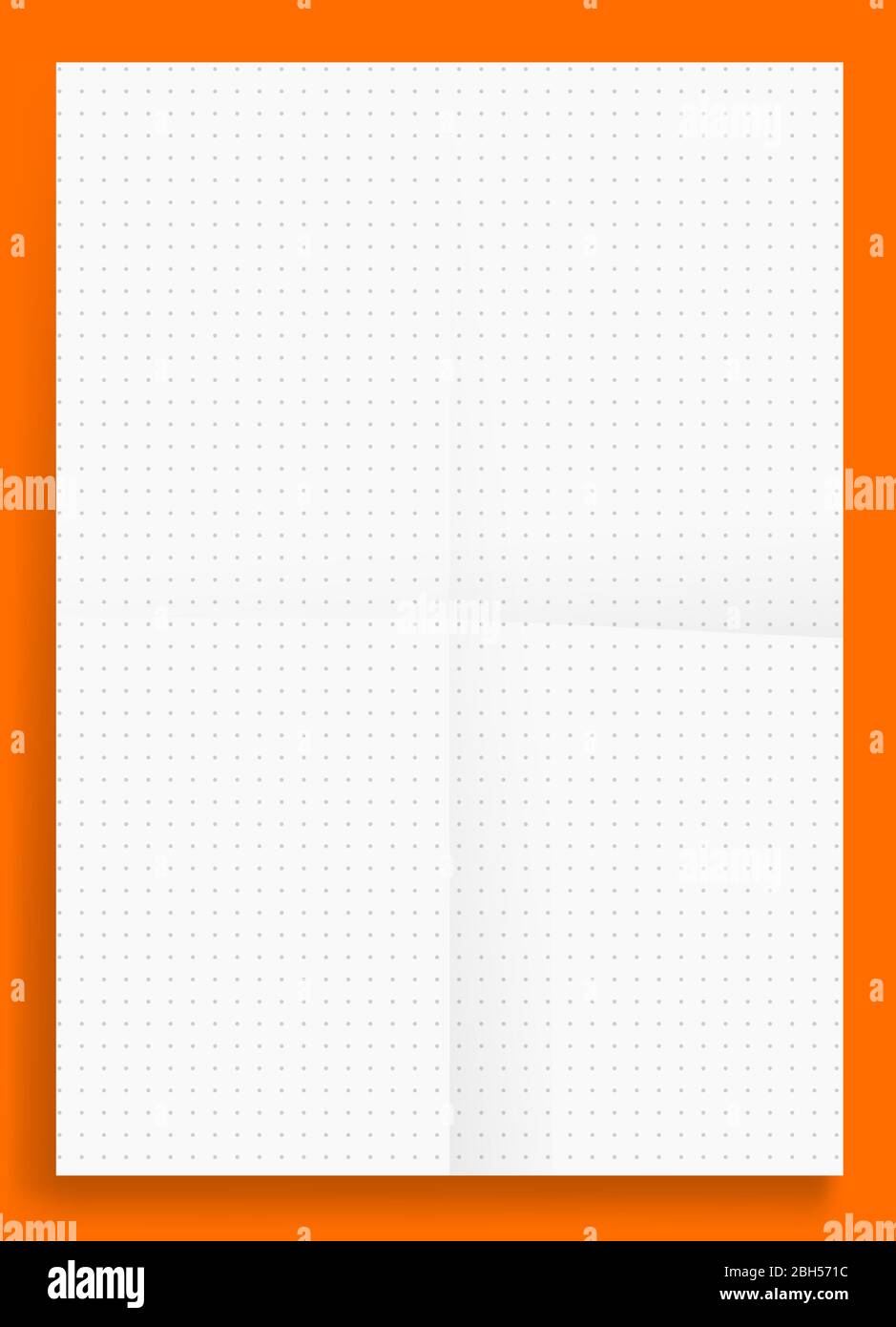 Mockup crumpled Standart dotted blank series A4 format paper size ...