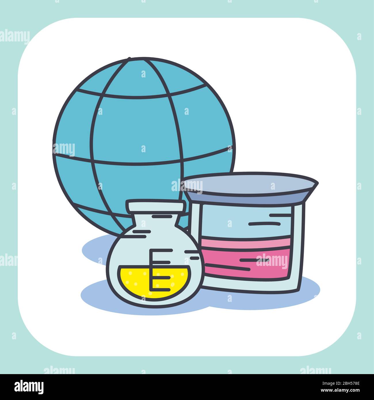 Flasks and global sphere design, Chemistry science laboratory research ...