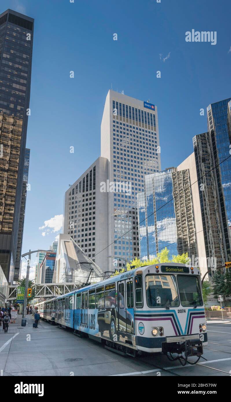 Office towers, Light Rapid Transit, light rail train, also known as C ...