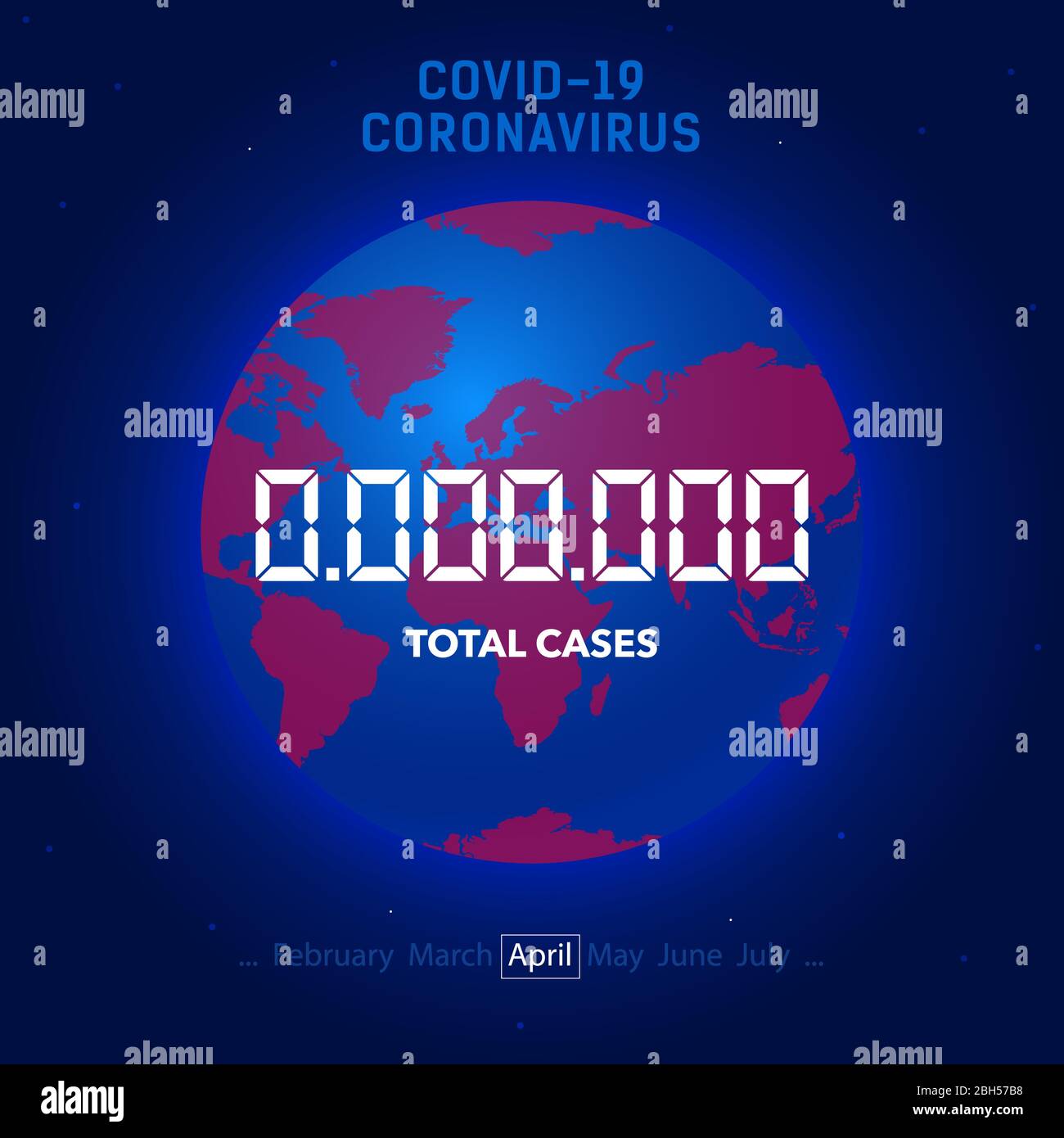 Globe with a counter of data confirming the disease, Coronovirus, Covid ...