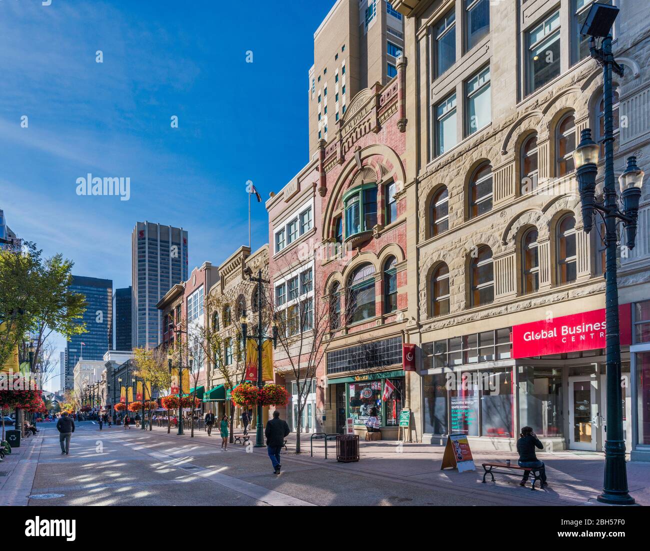 Historical buildings on Stephen Avenue in downtown Calgary, Alberta ...