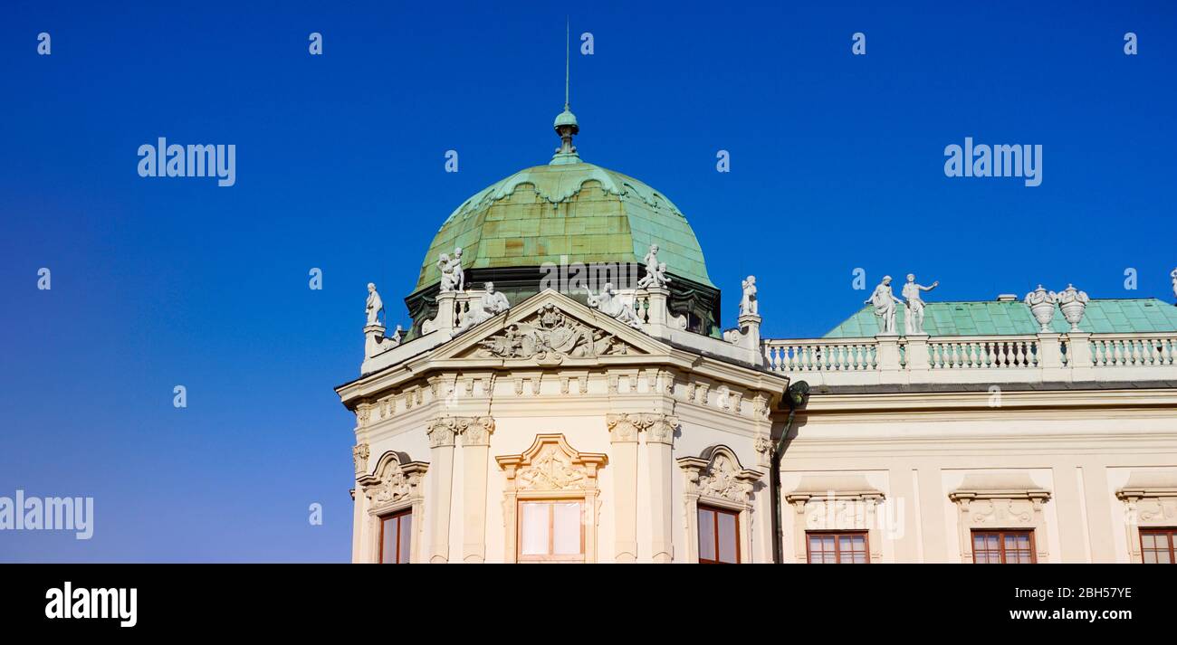 Horizontal Closeup belvedere palace elevation facade historical ...