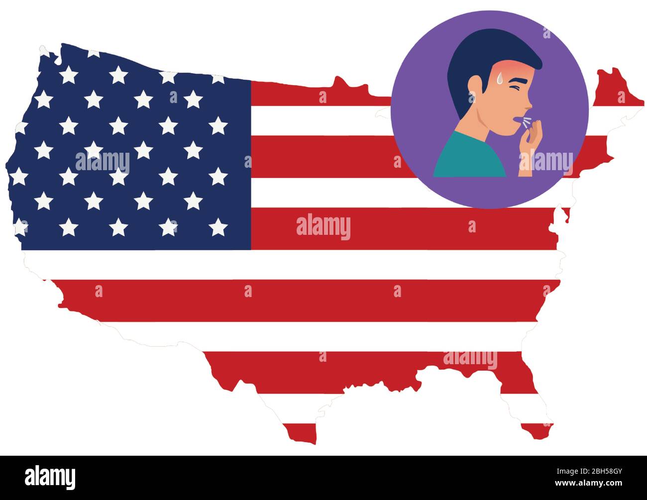 map of usa with man sick of covid 19 Stock Vector Image & Art - Alamy