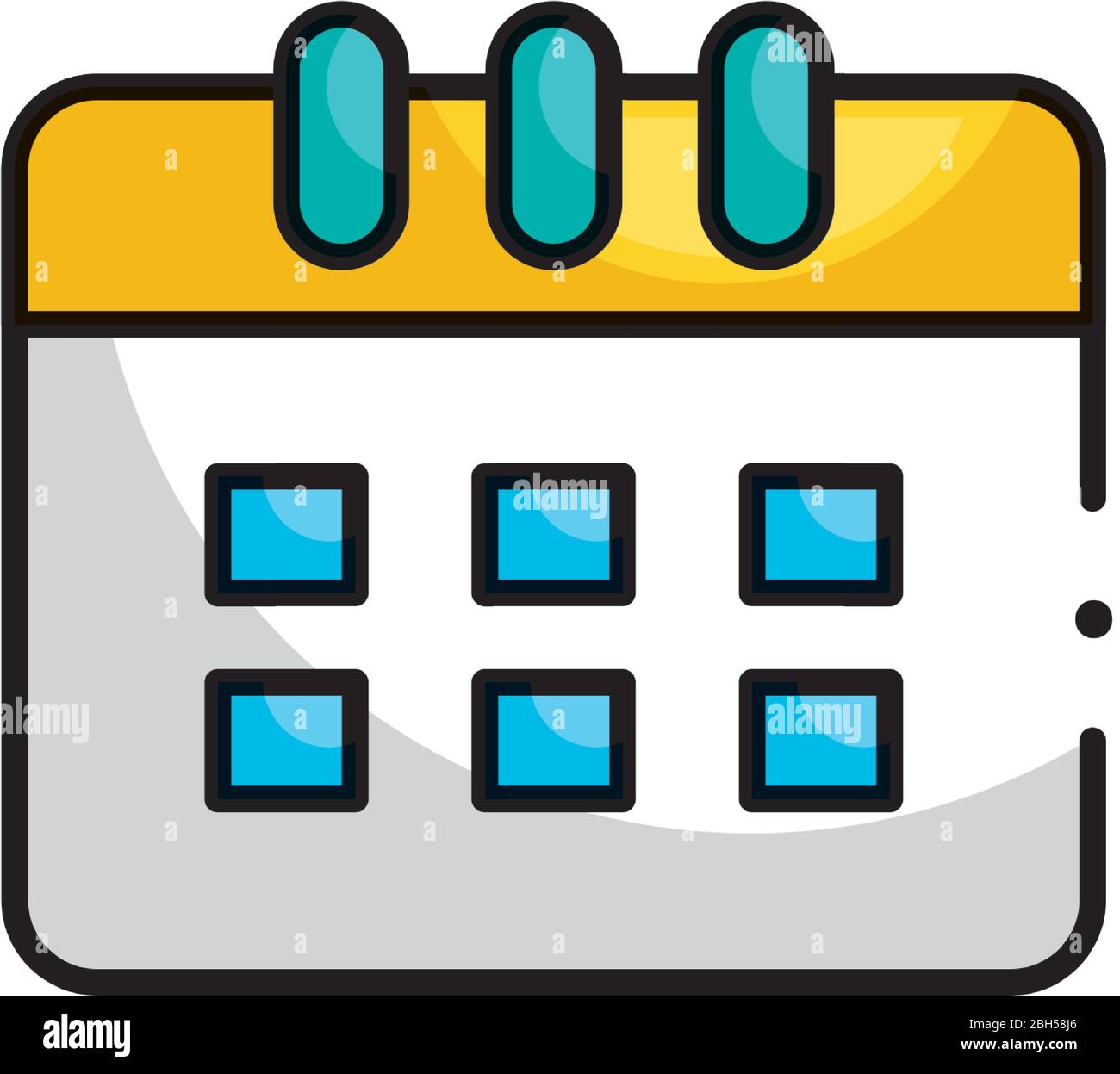 calendar planner icon over white background, line color style, vector ...