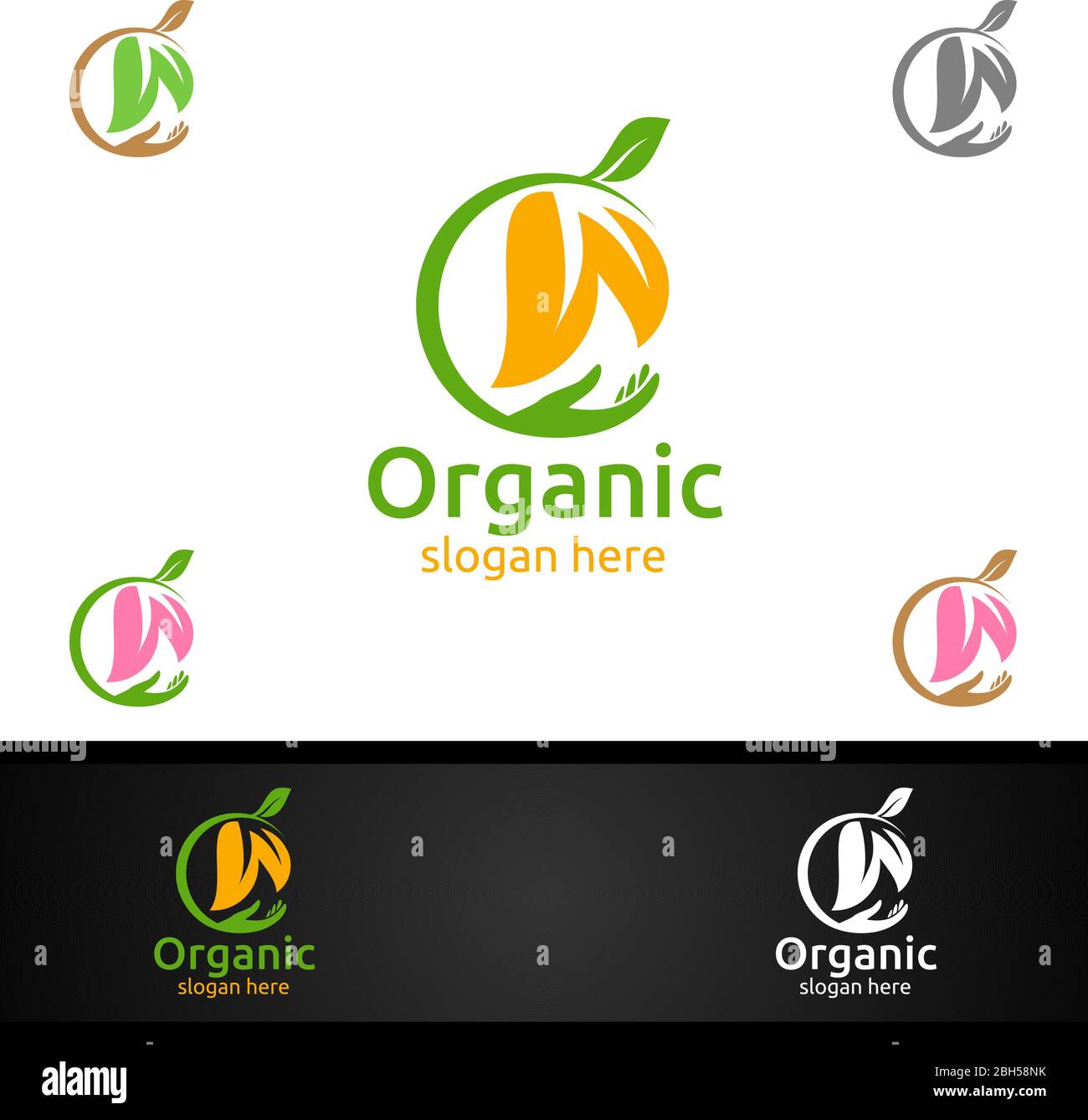 Natural and Organic Logo design template for Herbal, Ecology, Health ...