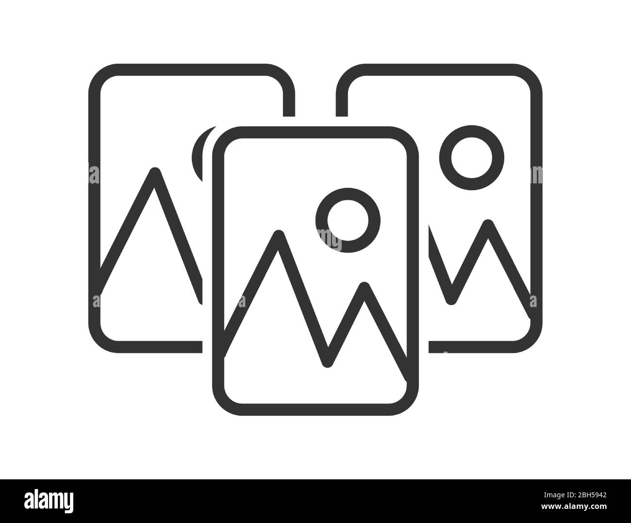 simple gallery or album icon with photos or images. Simple stock design ...