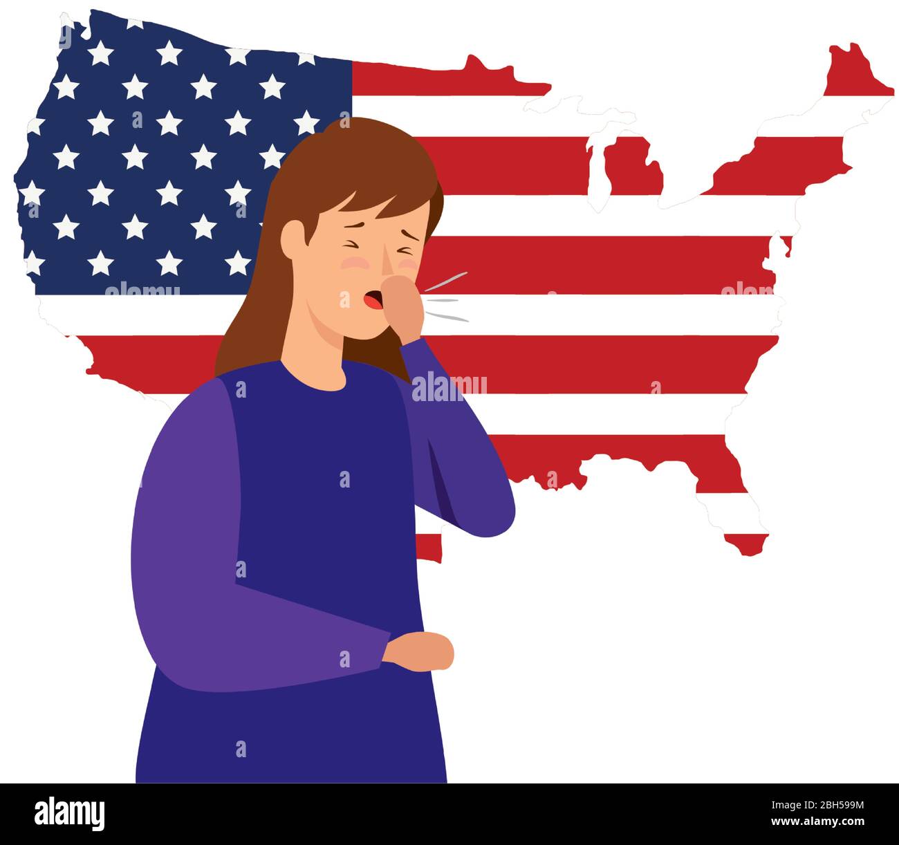 map of usa with woman sick of covid 19 Stock Vector Image & Art - Alamy