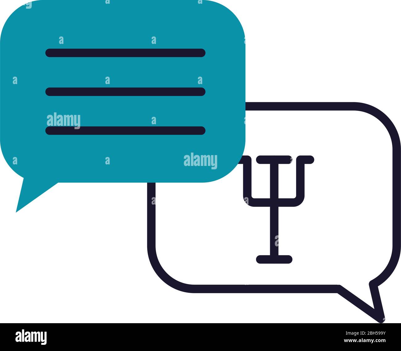 mental health concept, speech bubbles with psychology symbol icon over ...