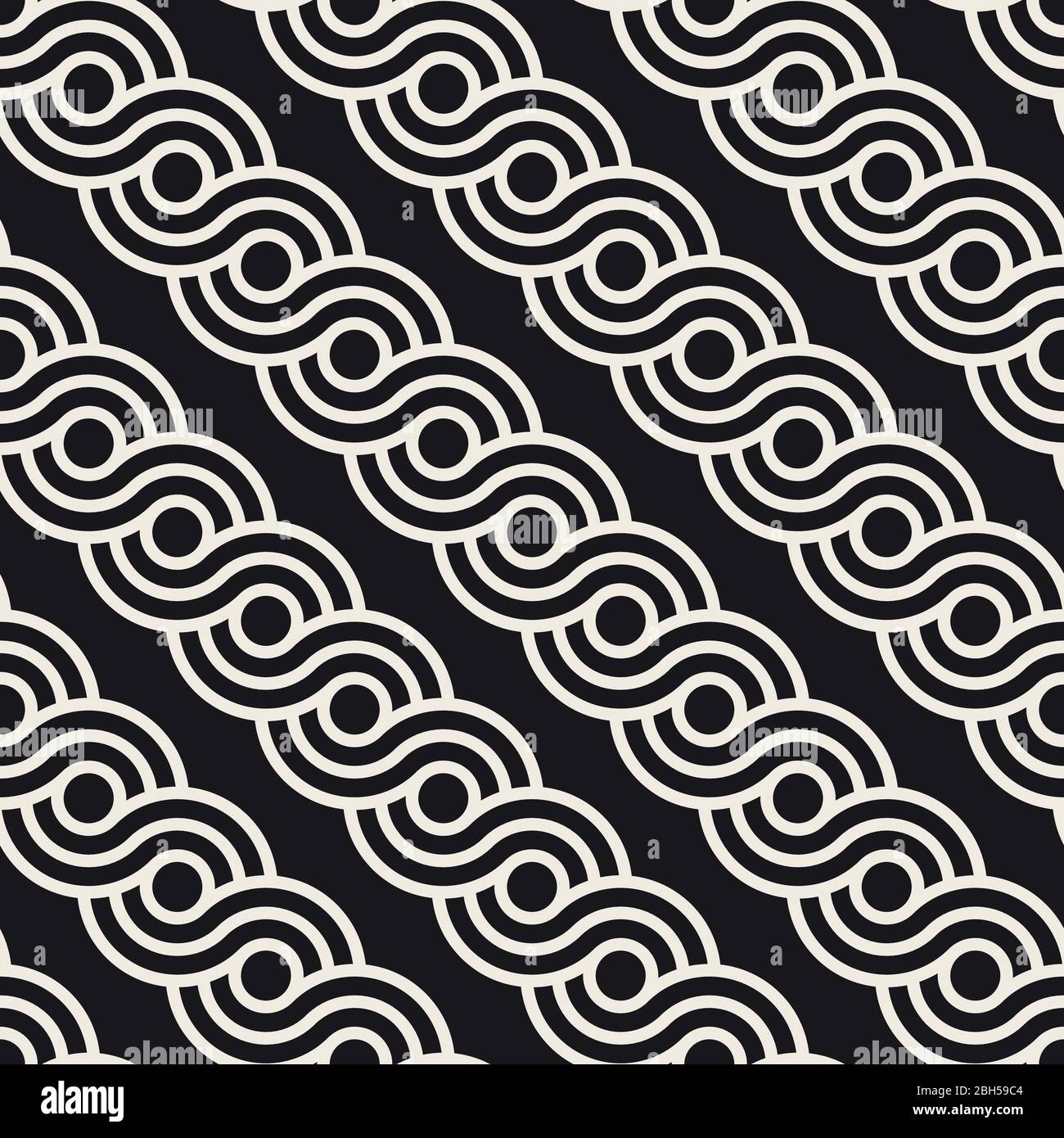 Vector seamless interlacing lines pattern. Modern stylish abstract ...