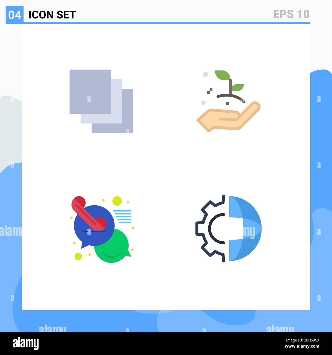 Flat Icon Pack of 4 Universal Symbols of cascade, message, business ...